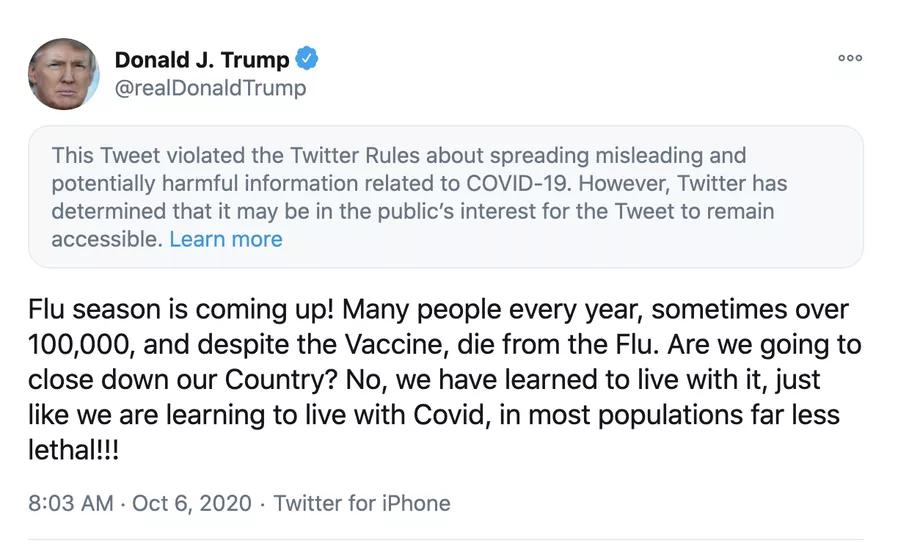 Facebook删除了特朗普的帖子 称COVID-19的致命性低于流感_手机新浪网