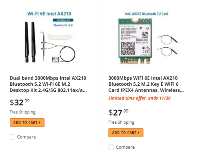 Intel首款Wi-Fi 6E无线网卡AX210上架电商平台|电商平台|人民币|Wi-Fi_新浪科技_新浪网