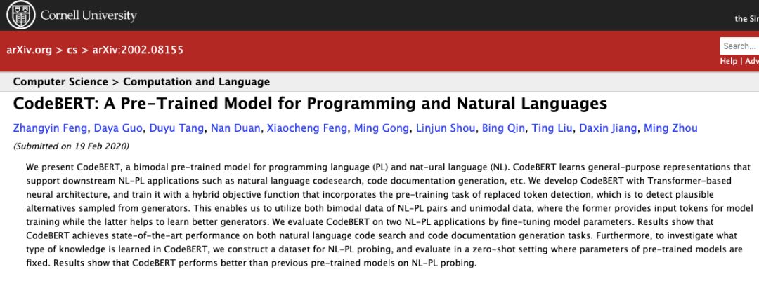新预训练模型CodeBERT出世，编程语言和自然语言都不在话下，哈工大、中山大学、MSRA出品|编程语言_新浪科技_新浪网