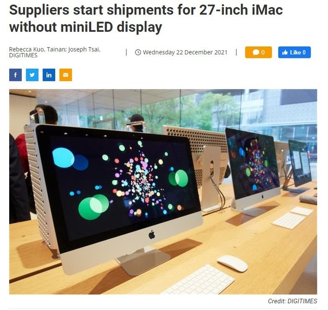 苹果2022款27英寸iMac最新爆料：未搭载mini LED屏 多彩配色设计|iMac|设计|mini led_笔记本_新浪科技_新浪网