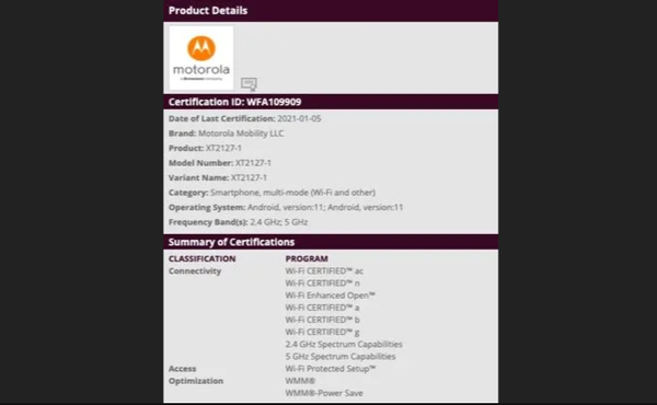 摩托罗拉Capri系列现身WiFi认证网！不支持5G网络|WiFi|摩托罗拉_新浪科技_新浪网
