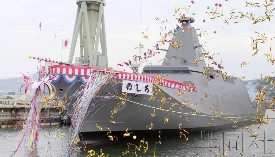 一年内第3艘 日本30FFM型护卫舰3号舰“能代”号下水|日本|护卫舰_新浪军事_新浪网