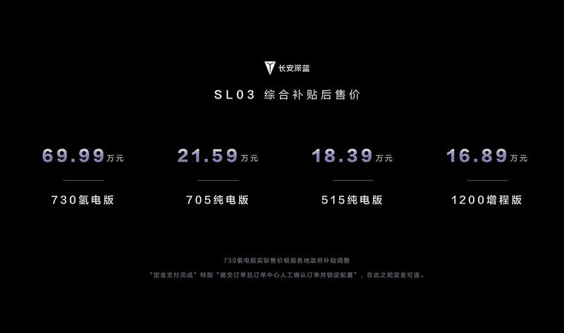 长安深蓝SL03正式上市 售价16.89万元起|15-20万_新浪财经_新浪网