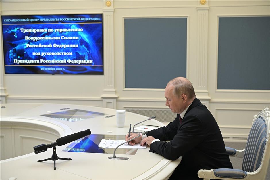 Putin oversees drill of Russian strategic deterrence forces|ETS|TED_手机新浪网