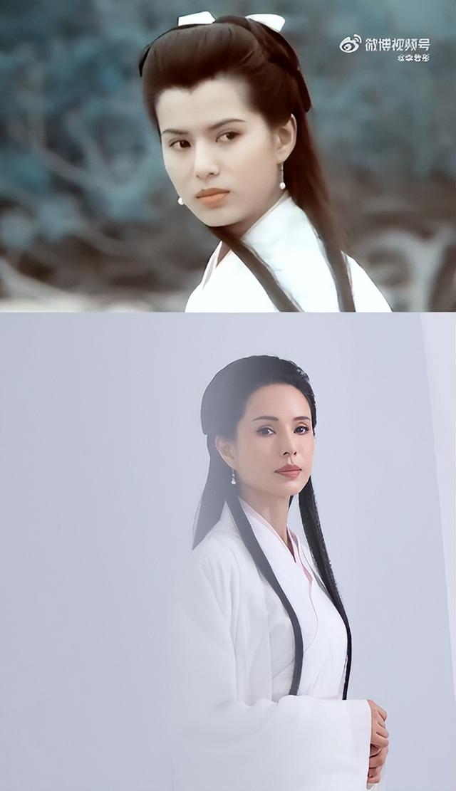 时隔27年！李若彤还原当年小龙女造型，一袭白衣再现“睡在绳子上”的经典画面_手机新浪网