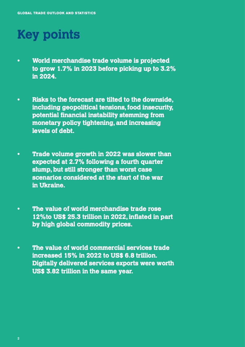 WTO：全球贸易展望和统计报告（2023年4月）|世贸组织|WTO|全球贸易_新浪科技_新浪网