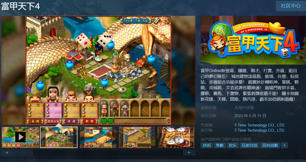 The classic Monopoly game "Rich Man 4" Steam page is online and will be ...
