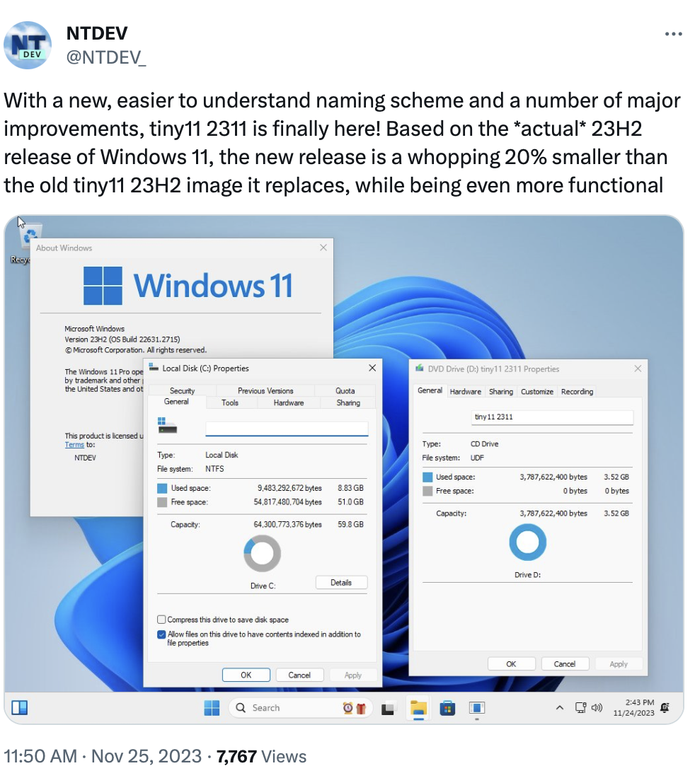 “极简版 Win11”Tiny11 更新 23H2 版本，体积继续减小 20%|Win11|Tiny|it之家_新浪科技_新浪网