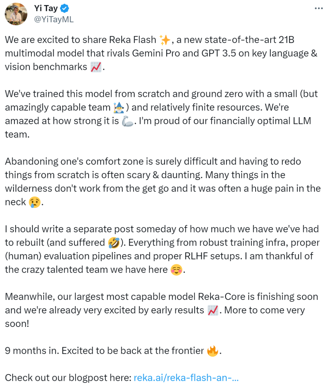 三年16篇一作，前谷歌研究科学家Yi Tay官宣新模型，21B媲美Gemini Pro、GPT-3.5|flash|Edge|谷歌_新浪科技_新浪网