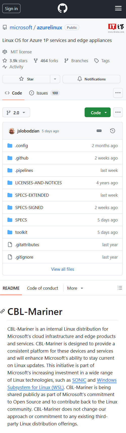 微软“改名部”上班，将 CBL-Mariner Linux 发行版项目更名为“Azure Linux”|linux|微软|azure_新浪科技_新浪网