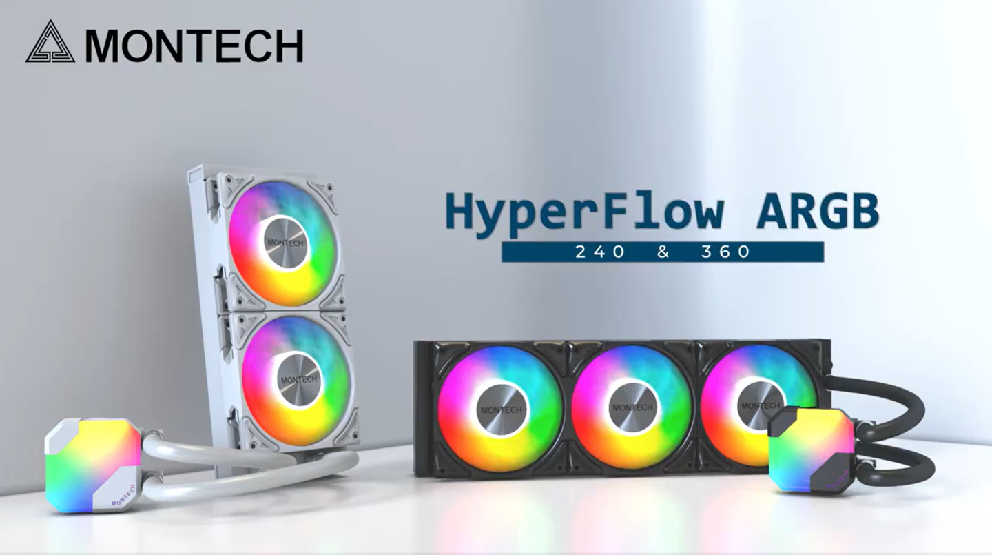 MONTECH 推出 HyperFlow ARGB 系列水冷散热器：240 / 360 冷排、黑白双色，84.9 美元起|360|水冷散热器|ARGB_新浪科技_新浪网