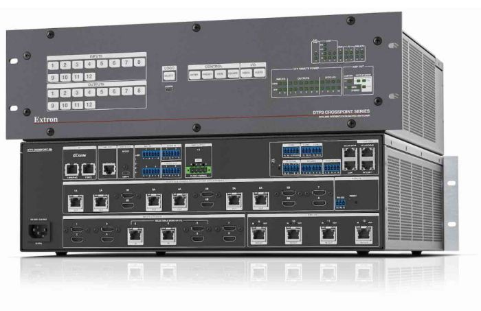 Extron发布全新DTP3系列I/O可配置型一体机，内置带AEC和Dante的音频处理器，功放和中控|HDMI_新浪科技_新浪网