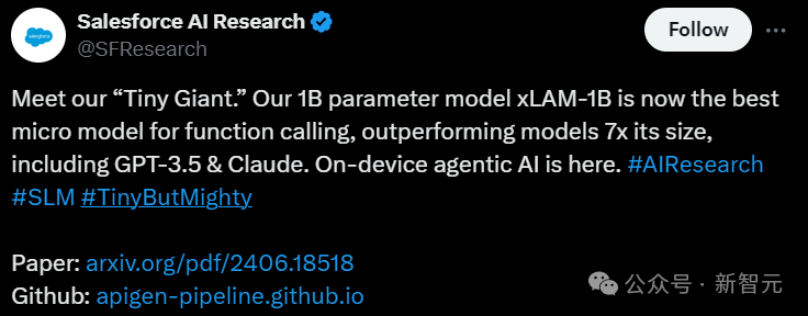 少即是多，10 亿参数“小巨人”xLAM-1B 在特定任务中击败 GPT-3.5 Turbo|AI_新浪科技_新浪网