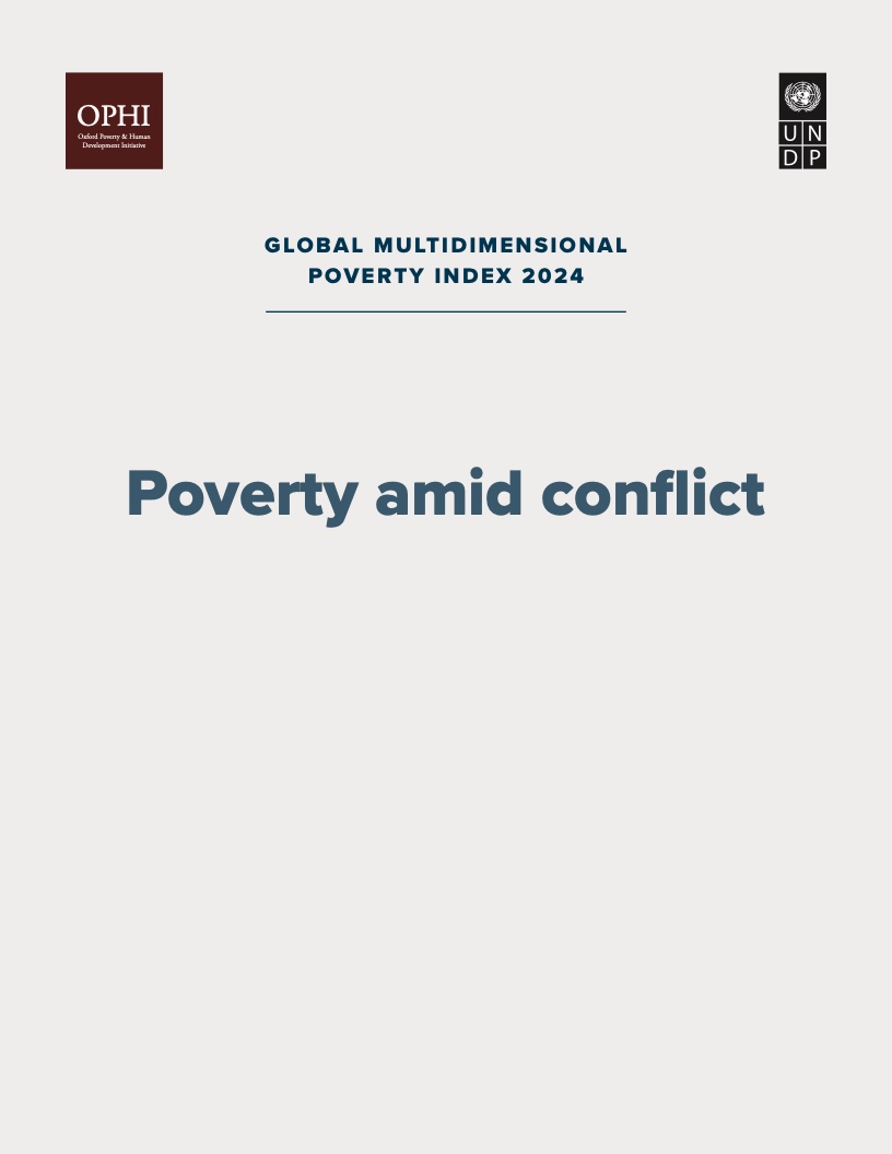 OPHI&UNDP：2024年全球多维贫困指数报告|联合国开发计划署_新浪科技_新浪网