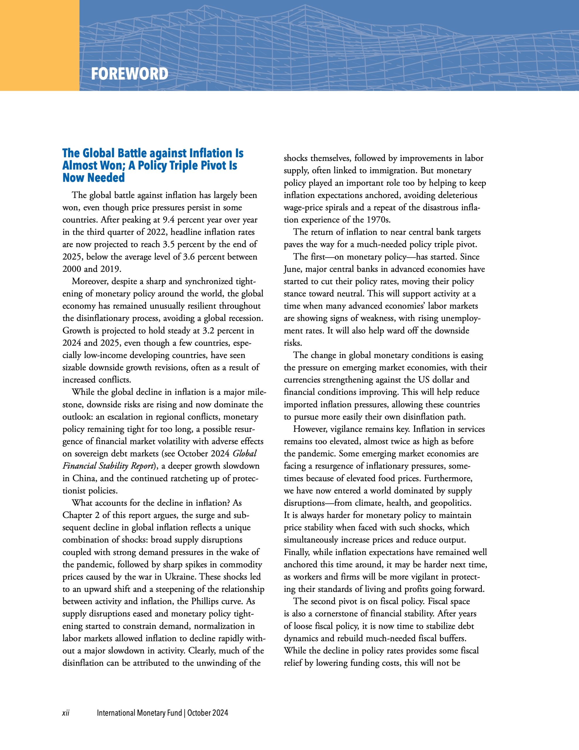 IMF：2024年10月世界经济展望报告|IMF|全球经济|国际货币基金组织_新浪科技_新浪网