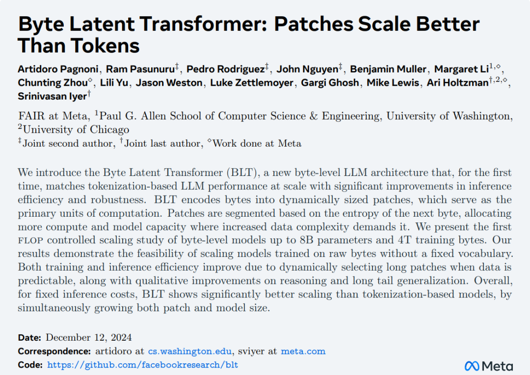 Tokenization不存在了？Meta最新研究，无需Tokenizer的架构来了_新浪科技_新浪网