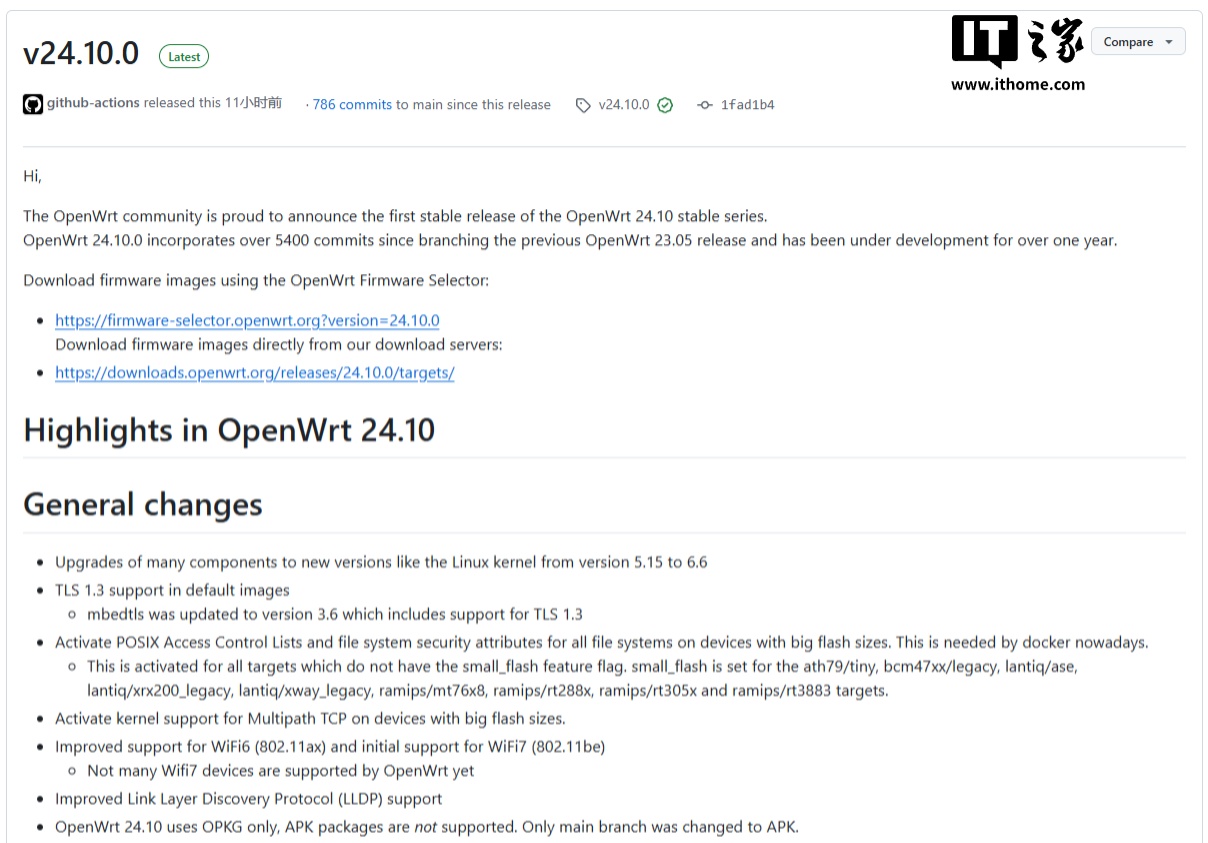 OpenWrt 24.10 首个稳定版发布：改进 Wi-Fi 6 并初步支持 Wi-Fi 7_新浪科技_新浪网