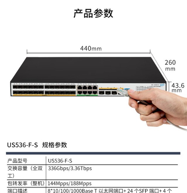 36口三层万兆交换机 H3C US536-F-S四川齐天通讯现货|交换机|h3c|四川省_新浪科技_新浪网