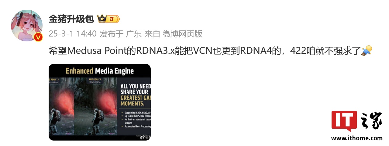 AMD 下代移动端处理器 Medusa Point 被曝仍搭载 RDNA 3.x 架构核显|AMD|移动|IT之家_新浪科技_新浪网