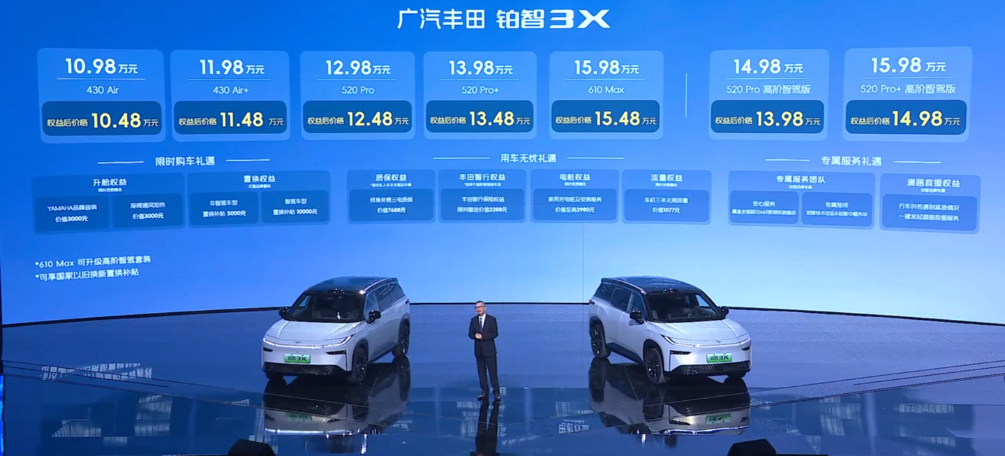 广汽丰田铂智 3X 纯电 SUV 上市：搭载 Momenta 5.0 高阶智驾，10.98 万-15.98 万元|SUV|广汽丰田|SUV _新浪科技_新浪网