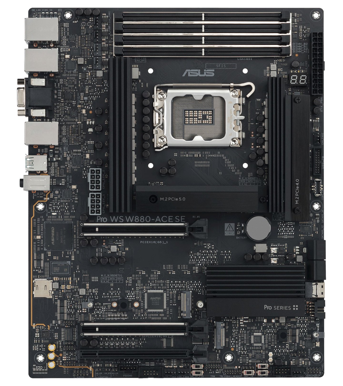 华硕推出 Pro WS W880-ACE SE 主板：横置插槽，BMC 网口 + 双 2.5GbE|华硕|BMC|PCIe_新浪科技_新浪网