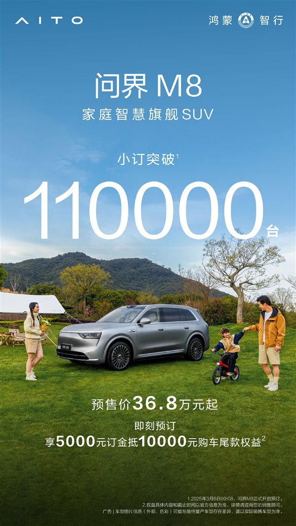 一堆“9”系SUV难了！全新问界M8小定已破11万辆|SUV_新浪科技_新浪网