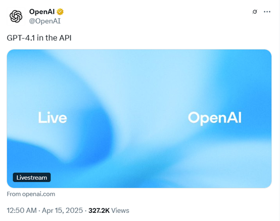 OpenAI发布GPT-4.1，性能暴涨、100万上下文|指令_新浪财经_新浪网