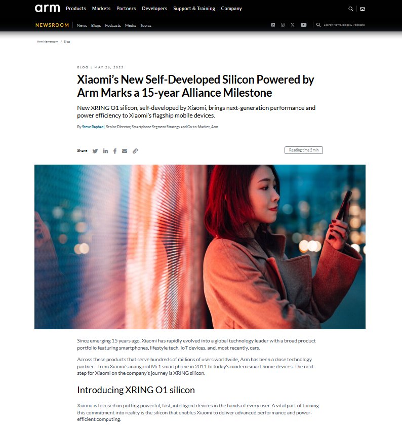 小米辟谣“向Arm定制芯片”：自主研发设计玄戒O1|小米|设计_新浪科技_新浪网