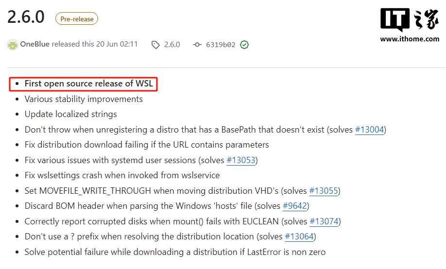 微软 Win11 Linux 子系统（WSL）首个开源版本 2.6.0 发布|微软|Win11|linux_新浪科技_新浪网