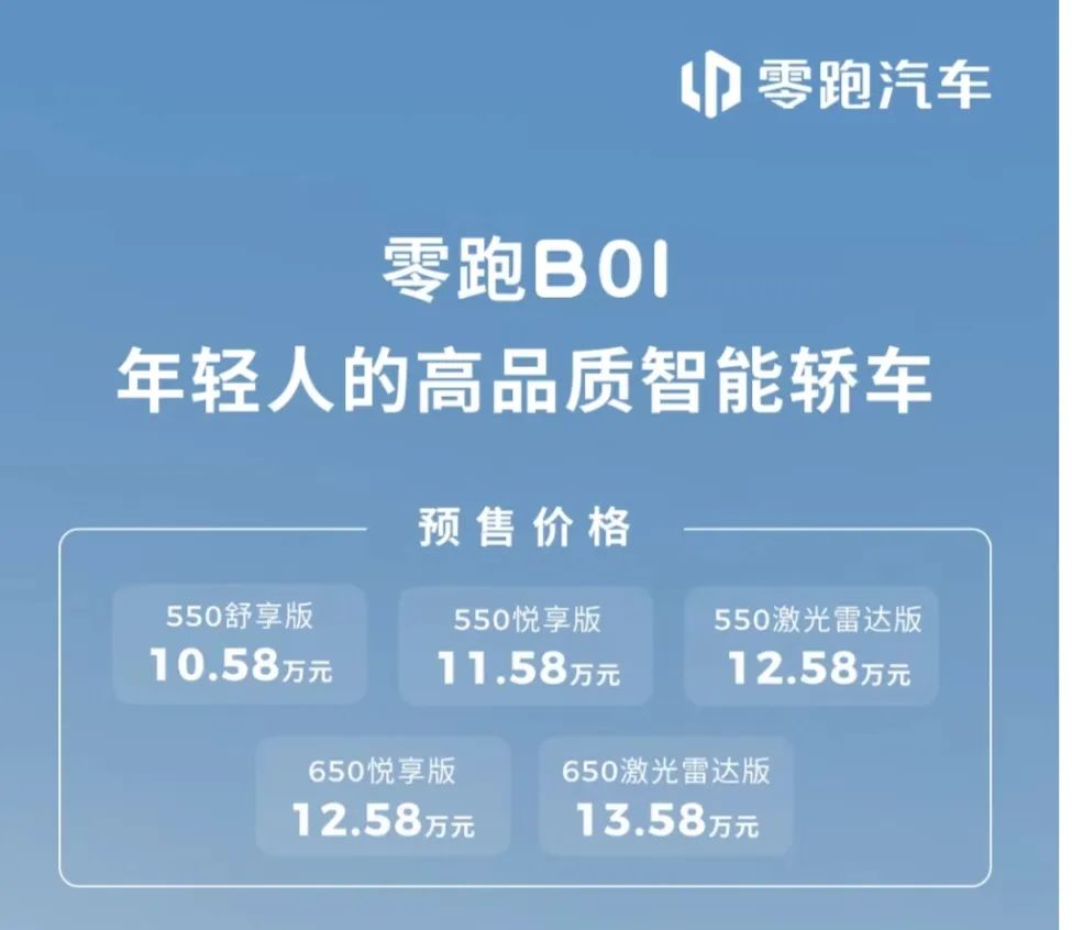 10.58万元起！零跑B01预售|零跑汽车_新浪财经_新浪网