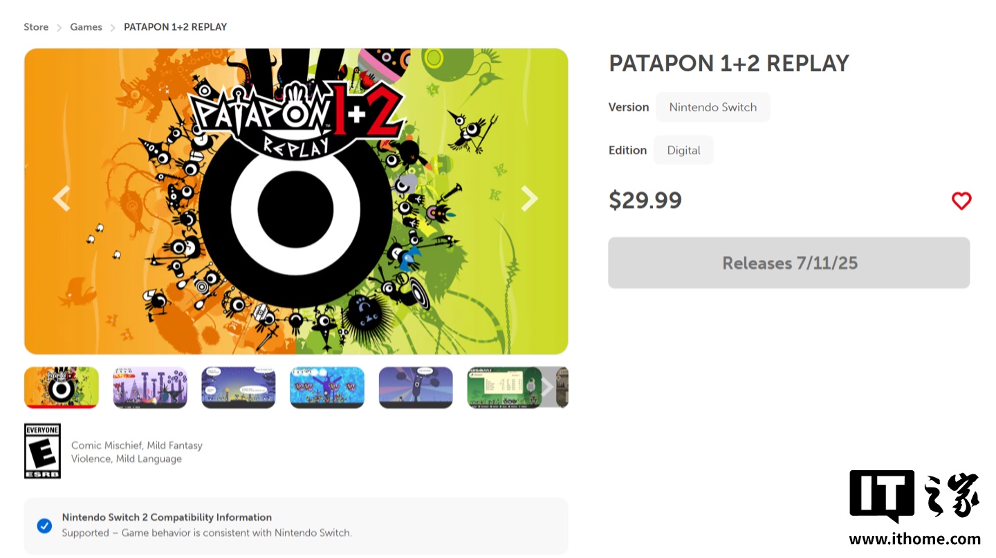 万代南梦宫推出《啪嗒砰 1+2 Replay》游戏：Switch 版售 29 美元，明日上架_新浪科技_新浪网