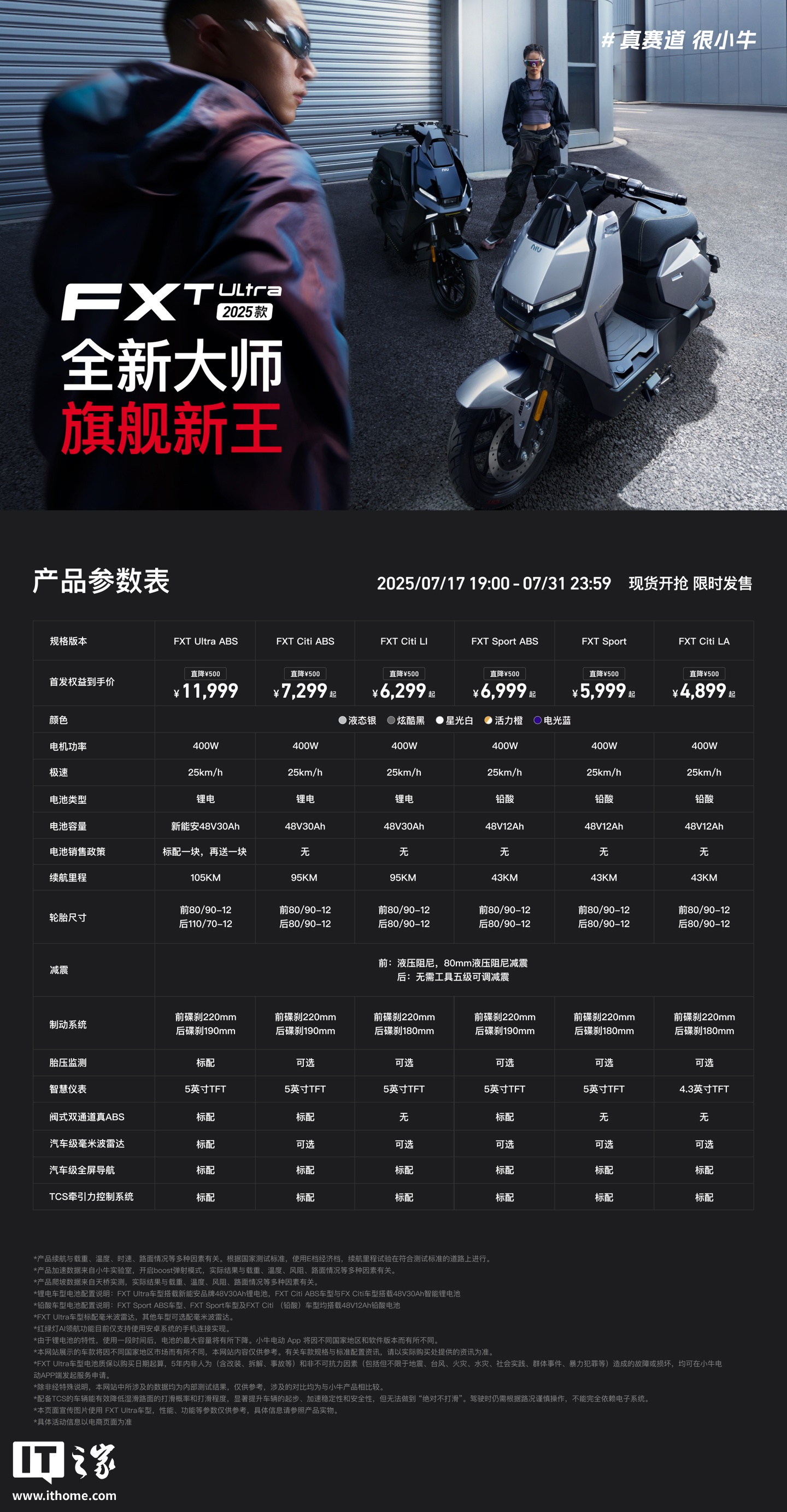 小牛电动 NXT / FXT Ultra 2025 发布：105km 续航、ABS，首发价 11999 元|电动|锂电池_新浪科技_新浪网