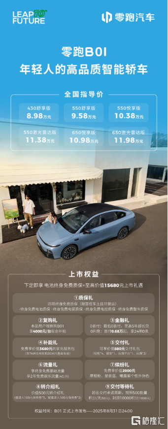 主流轿车新答案 零跑B01顶配650激光雷达版仅售11.98万元|轿车_新浪财经_新浪网