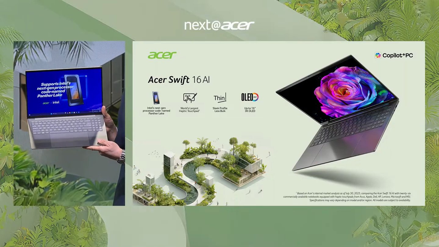 搭载英特尔 "Panther Lake" 处理器，宏碁展示新款 Swift 16 AI 笔记本|宏碁|英特尔|柏林_新浪科技_新浪网