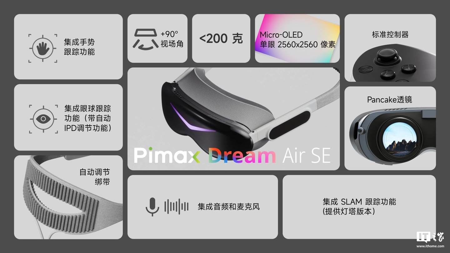 Pimax 小派将于本月演示 Dream Air / SE 头显：可自动调节头戴绑带、眼追 + Micro OLED|Pimax|OLED ...