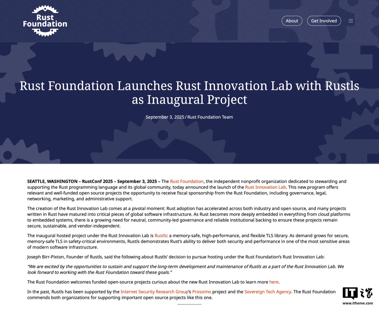 Rust 基金会成立“创新实验室”助力开源发展，首个托管项目为 TLS 库“Rustls”|开源项目_新浪科技_新浪网
