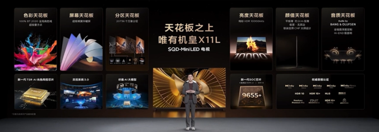 TCL 电视机皇 X11L 系列发布：首发 SQD-Mini LED 屏，两万分区、上万尼特亮度|TCL|Mini LED|电视机_新浪科技_新浪网