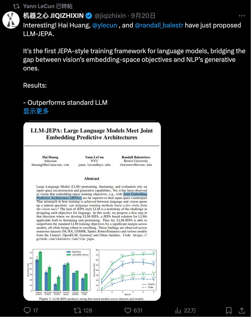 LeCun力荐的JEPA杀入LLM，用CV的思路训练LLM，性能鲁棒性双丰收_新浪科技_新浪网