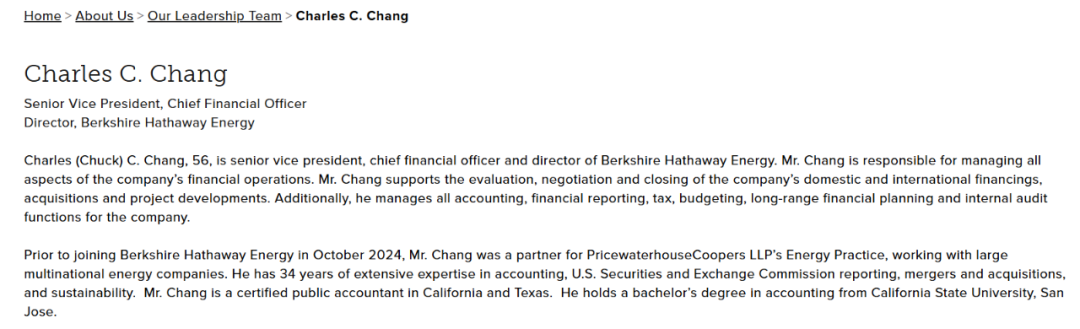 巴菲特卸任前夕，任命Charles Chang为伯克希尔·哈撒韦公司高级副总裁、CFO|伯克希尔_新浪财经_新浪网