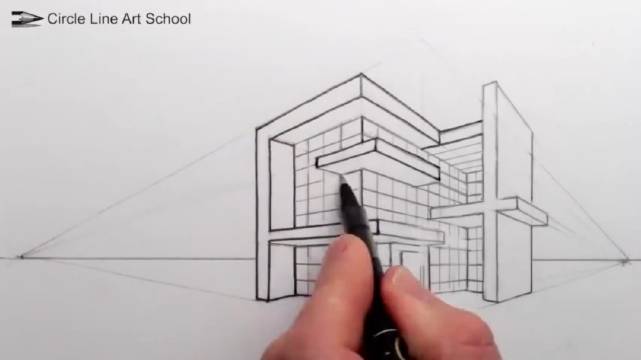 利用两点透视,手绘一座现代建筑。学习建筑素描风景速写必备手机新浪网