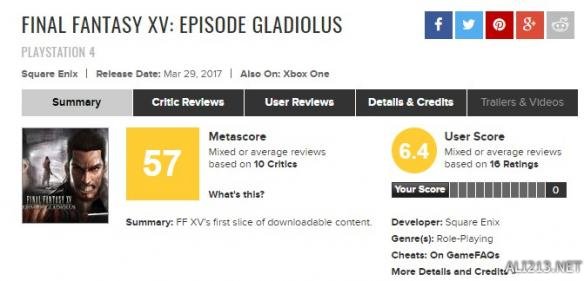 《最终幻想15（FF15）》DLC格拉迪欧拉斯仅获57分 内容少是致命伤_新浪游戏_手机新浪网