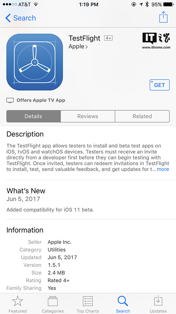 苹果发布新版TestFlight，兼容iOS11Beta_手机新浪网