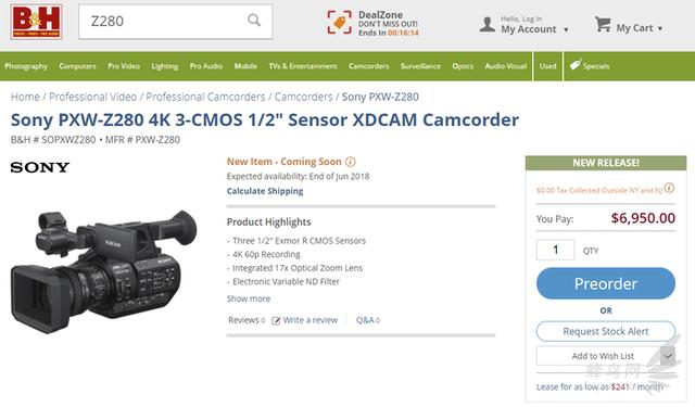 首款4K三芯片 索尼发布Z190和Z280摄像机|索尼|摄像机|芯片_新浪新闻