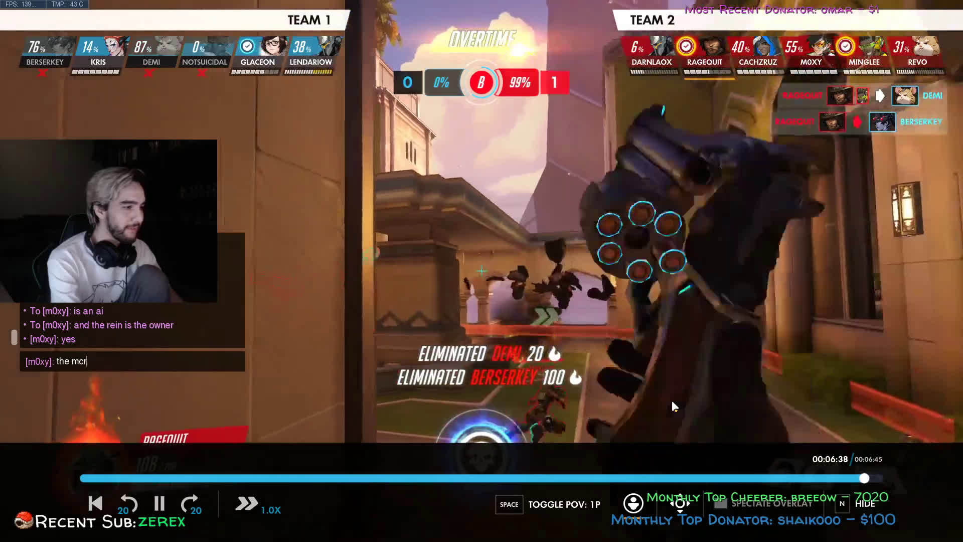 守望先锋主播 Redshell 遇到的新型外挂 - AI 机器人，开了自瞄的_手机新浪网