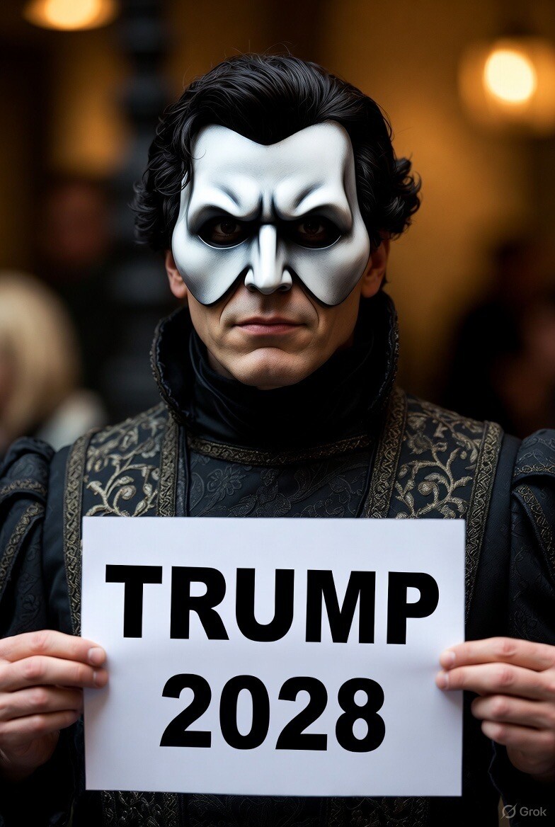 特朗普发图：歌剧魅影手持“TRUMP 2028”_7x24小时财经新闻_新浪网